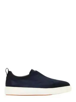 Santoni Victory Slip-on Suede Sneakers - Black
