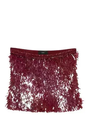 Alanui Fringe Mini Skirt - Red