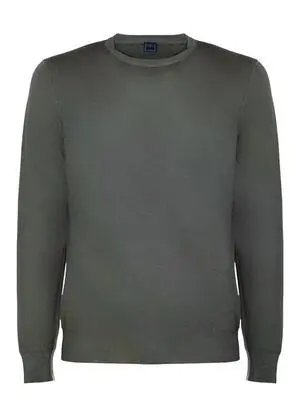 Fedeli Crew-neck Ribbed-trim Sweater - Green