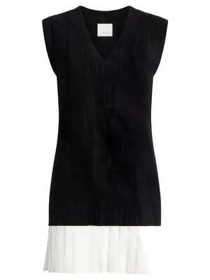 Cinq À Sept Cotton-blend Mini Vest Dress - Black