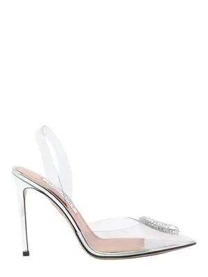 AQUAZZURA 120mm Crystal-embellished Slingback Pumps - White