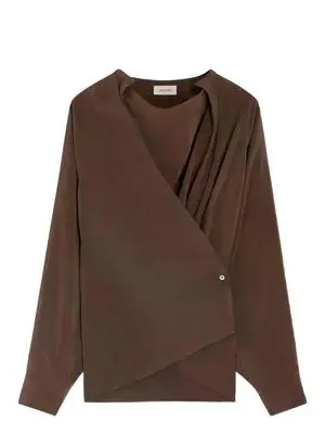 LEMAIRE Twisted Pleat Blouse - Brown