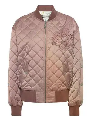Philipp Plein Quilted Embroidered Bomber Jacket - Pink
