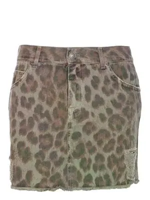 ANIYE BY Leopard-print Mini Skirt - Brown