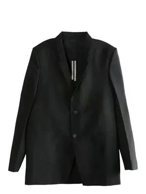 Rick Owens Three-button Back-strap Jacket - Black