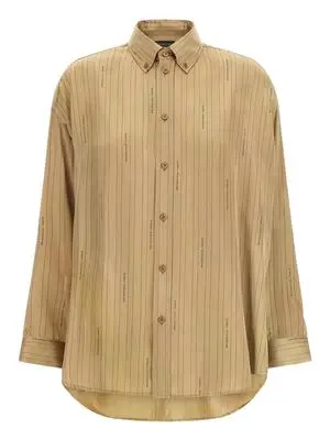 Balenciaga Logo-striped Shirt - Neutrals