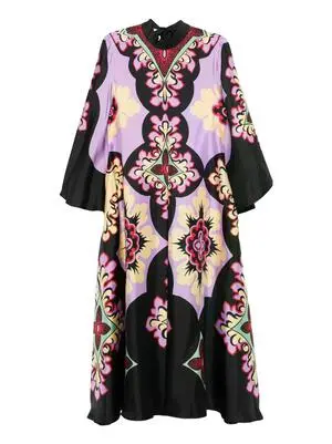 LA DOUBLEJ Printed Silk Maxi Dress