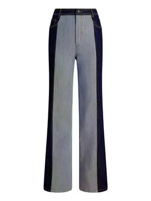 Cinq À Sept Francine Contrast-panel Trousers - Blue