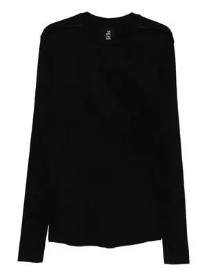 THOM KROM Ribbed Crew-neck Sweater - Black