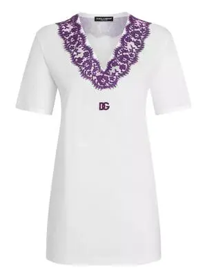 Dolce & Gabbana Dna Lace Detailing T-shirt - White