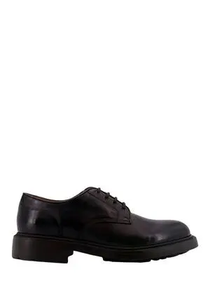 DOUCAL'S Lace-up Leather Derby Shoes - Brown