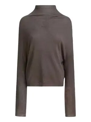 Rick Owens Ribbed High-neck Sweater - Brown