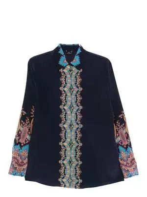 Etro Paisley-print Silk Shirt - Black