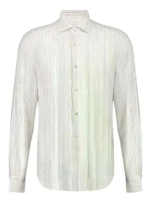 Boglioli Striped Cotton-linen Blend Shirt - Neutrals