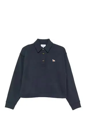 Maison Kitsuné Fox-embroidered Polo Top - Blue