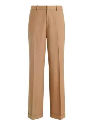 Ralph Lauren Pleated-front Cuffed Trousers - Brown