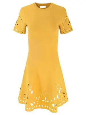 Ulla Johnson Eyelet-embellished Mini Dress - Yellow