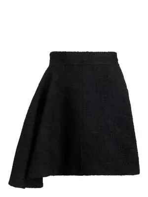 Patou Asymmetric Tweed A-line Skirt - Black