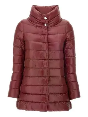 Herno Quilted High-neck Coat - Red