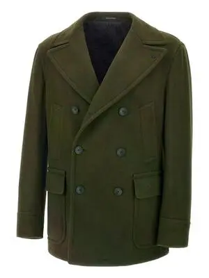 Tagliatore Wool Blend Double-breasted Coat - Green
