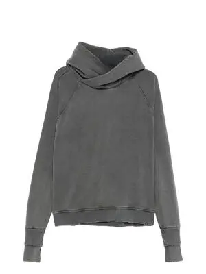 THOM KROM Raglan-sleeve Hoodie With Frayed Hem - Grey