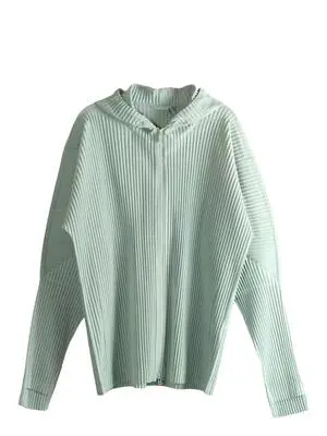 Issey Miyake Pleated Hooded Jacket - Green