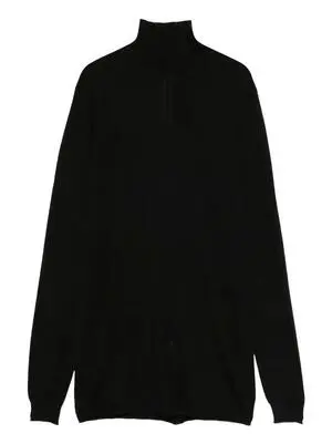 Rick Owens High-neck Wool Sweater - Black