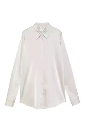 FORTE_FORTE Satin Blend Shirt - Neutrals