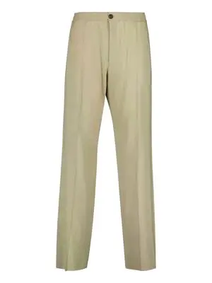 FERRAGAMO Elasticated-waist Button Trousers - Neutrals