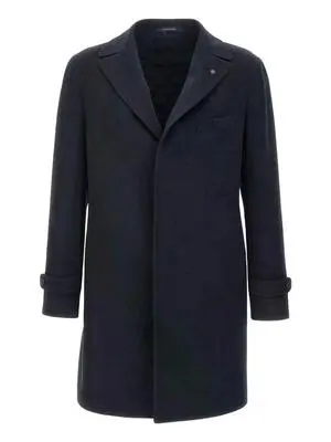 Tagliatore Single-breasted Cashmere Coat - Blue