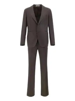 Tagliatore Peak Lapel Two-piece Suit - Brown