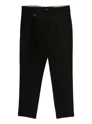 PAOLO PECORA Pleated-cuff Trousers - Black