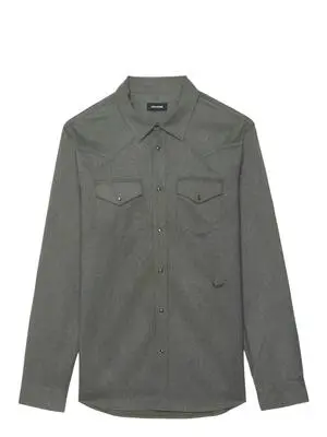 Zadig&Voltaire Saby Double-pocket Long-sleeve Shirt - Green