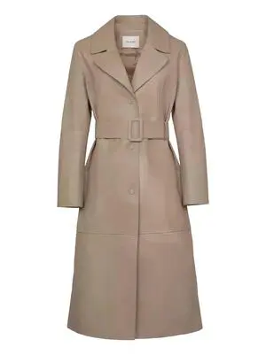 YVES SALOMON Leather Trench Coat - Neutrals