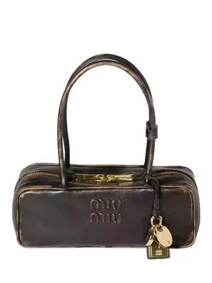 Miu Miu Beau Logo-embossed Tote - Brown
