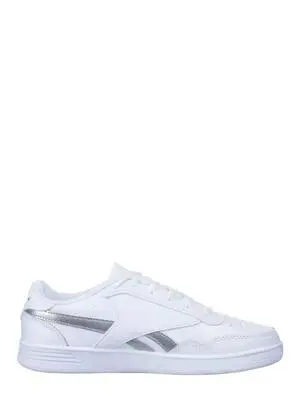 REEBOK Leather Trainers With Silver Stripe Detailing - White