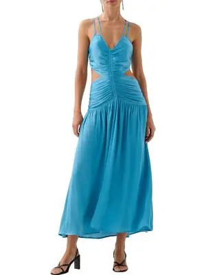 SCALPERS Slip Wow Back Dress - Blue