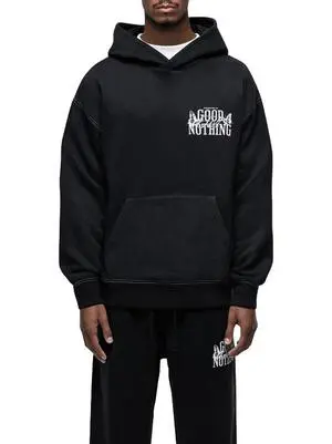 GOOD FOR NOTHING Relaxed Fit Hoodie - Black
