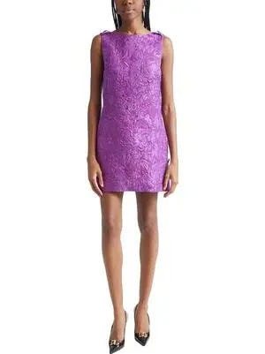 Dolce & Gabbana Sleeveless Peony Brocade Minidress - F0571 Viola