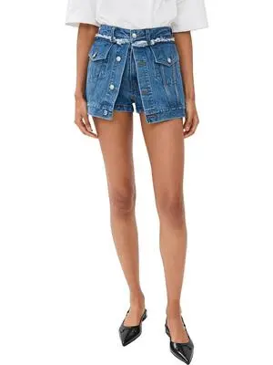 Monse Denim Jacket Front Shorts - Indigo