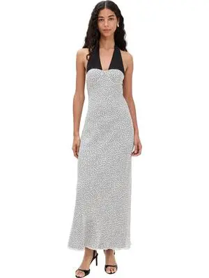 Sir The Label Lisander Halter Maxi Dress - Polka Dot Bianca