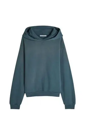 Acne Studios Logo Hooded Cotton-blend Sweatshirt - Dark Blue