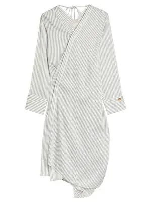 Acne Studios Striped Satin Midi Shirt Dress - Blue