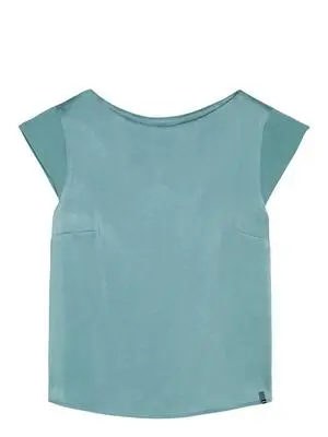 Herno Crepe De Chine Top Blue