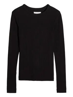Citizens Of Humanity Bina Ribbed Stretch-jersey Top - Black