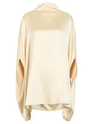ARMARIUM Miranda Cape-effect Stretch-silk Satin Mini Dress - Light Yellow