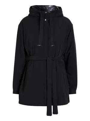 Herno Hooded Belted Shell Jacket - Black