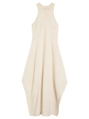 Nanushka Draped Crepe Maxi Dress - Cream