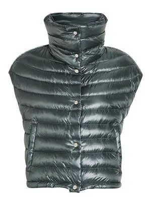 Herno Quilted Glossed Shell Gilet - Blue