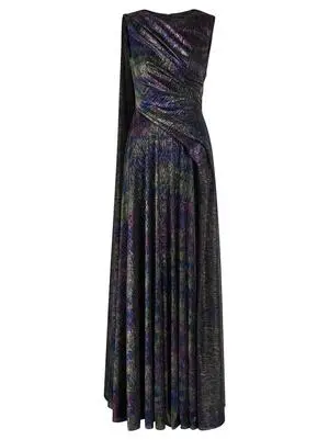 Talbot Runhof Scarf-effect Metallic-weave Gown - Multicoloured 1